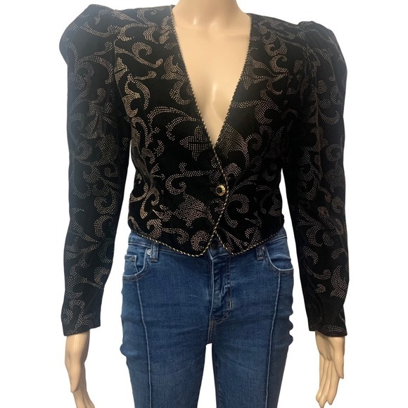 Vintage | Jackets & Coats | Vintage 8s Cachet By Bari Protas Black ...